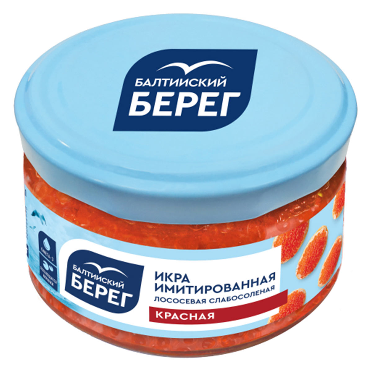 Икра аналог.красная ст/б синяя крышка 220г /6 Балтийский берег